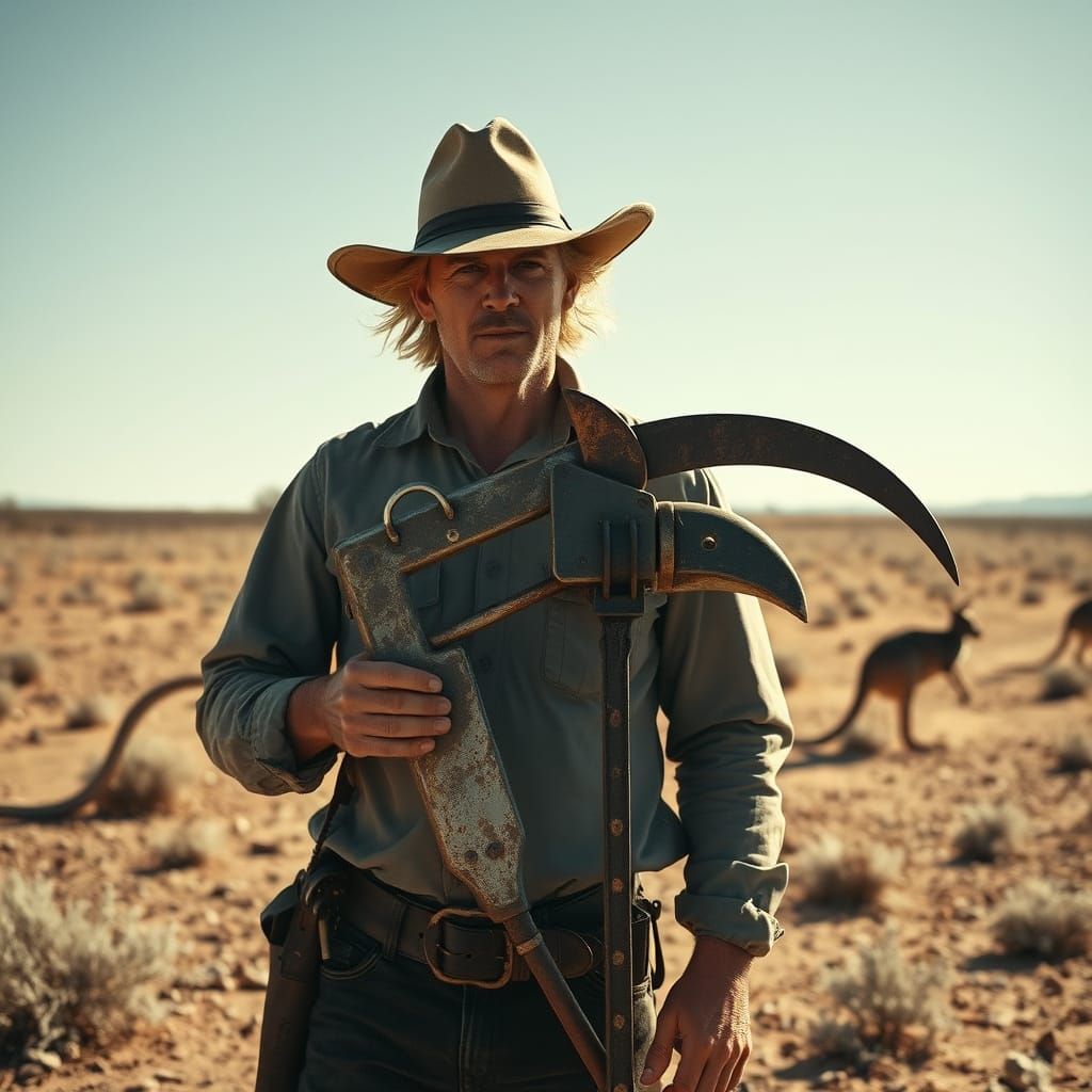 Surreal Outback Visionary Hunts Eerie Landscape wi... - AI Art