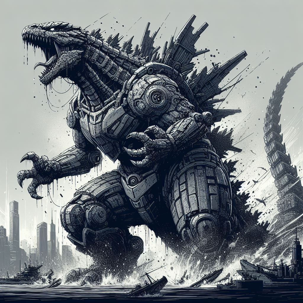 Mecha Godzilla - AI Generated Artwork - NightCafe Creator