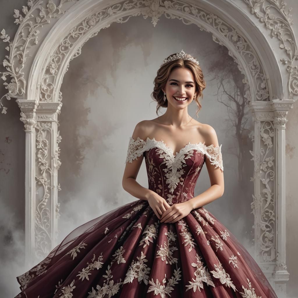 Full body image of a beautiful light brown haired lady wearing an off ...