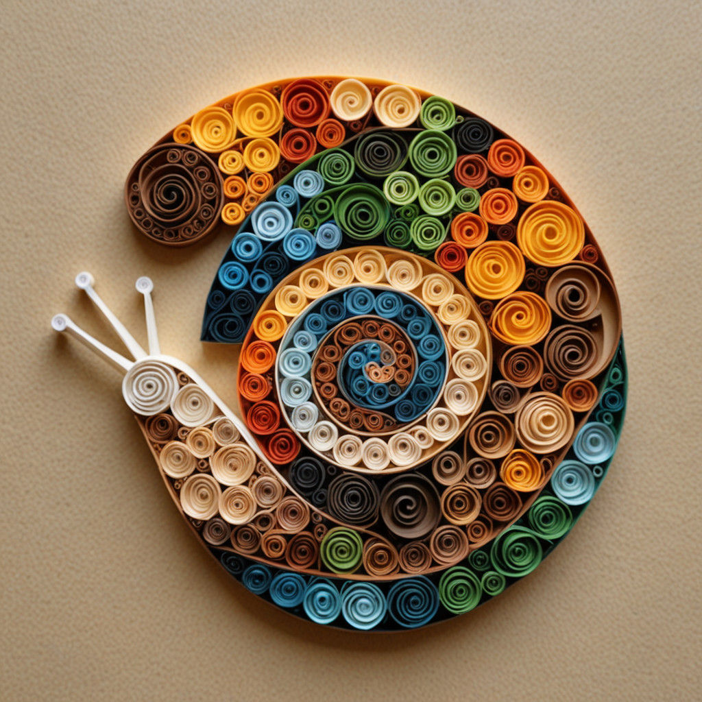 Snail, Quilling, Earth Tones - Earthly Snail Formed from Int...