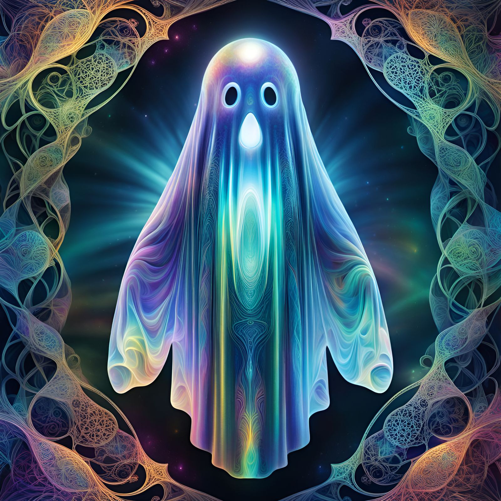 Holographic Ghost - AI Generated Artwork - NightCafe Creator