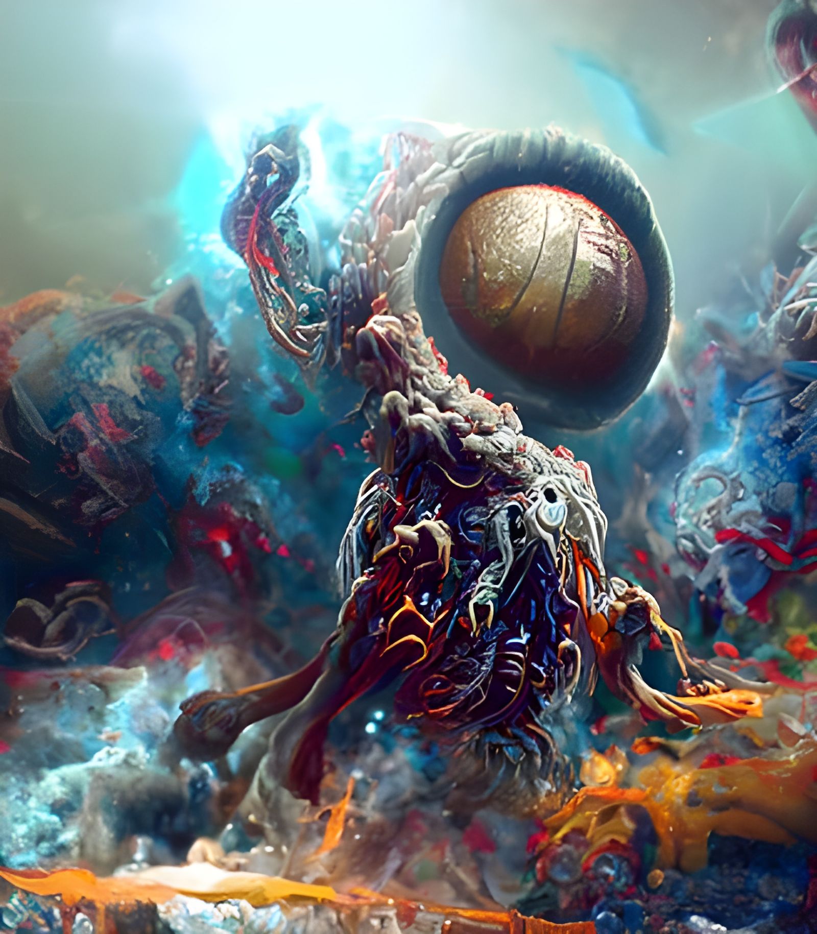 A Beautifully detailed painting of a massive eldritch, cosmic being ...