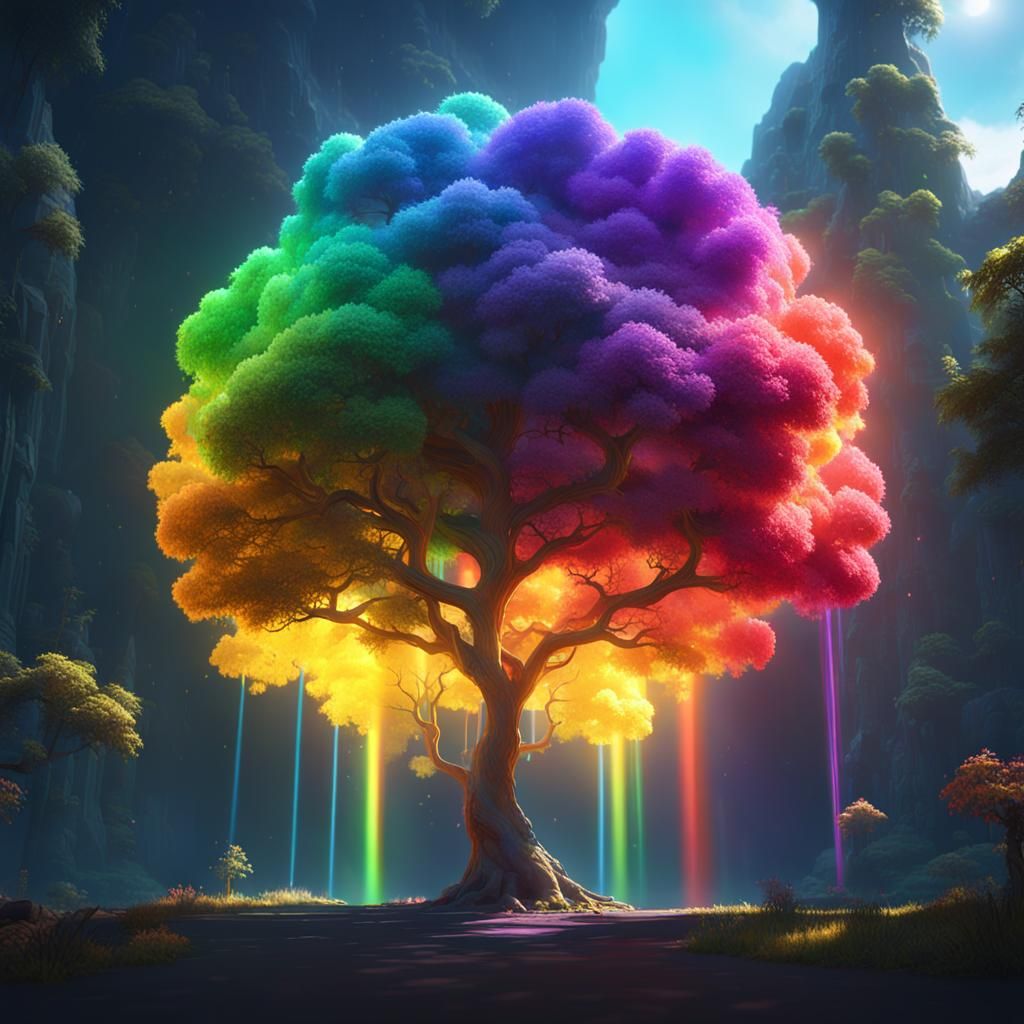 Illuminating colorful rainbow - AI Generated Artwork - NightCafe Creator
