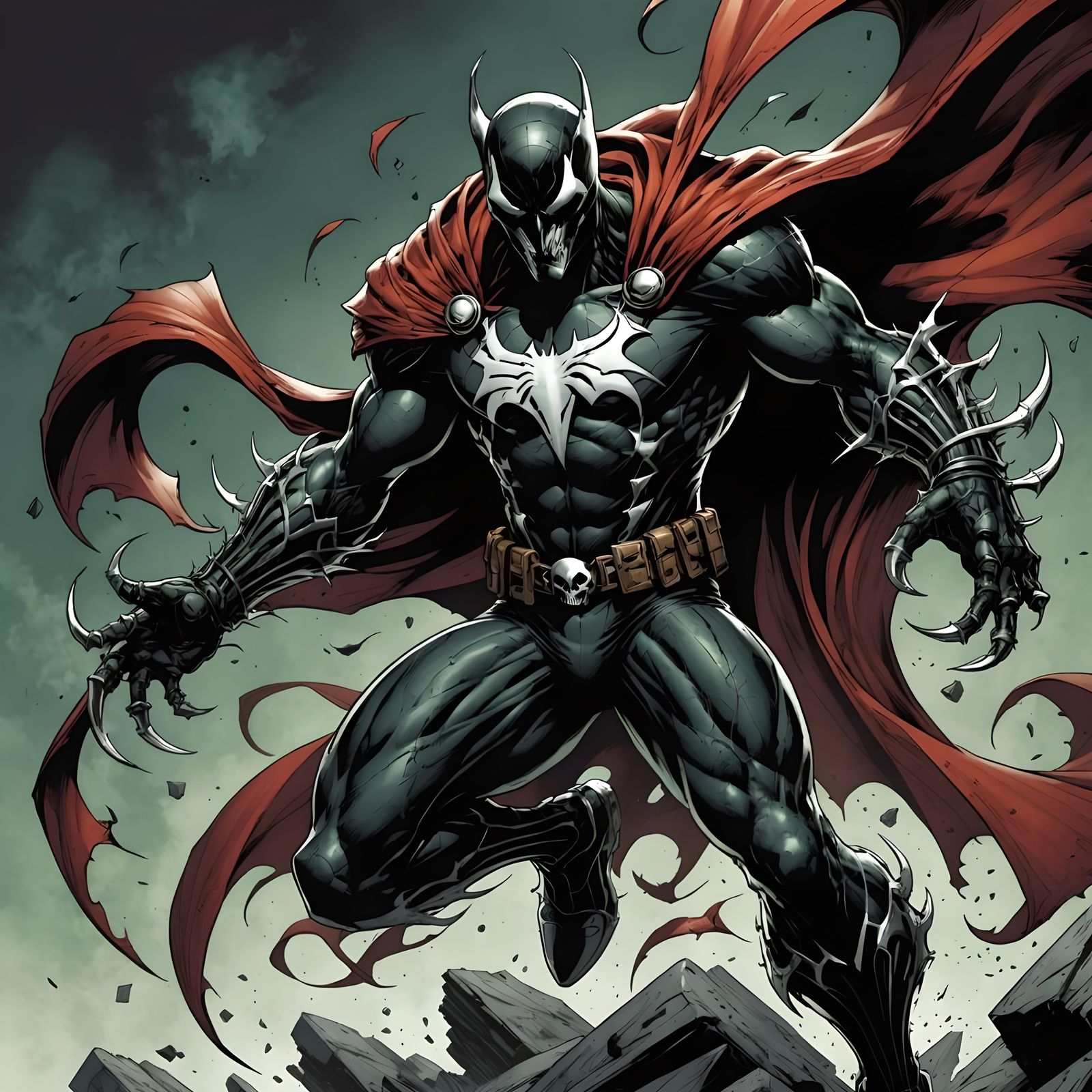 A full body dynamic action pose comic book foreshortening drawing of ...