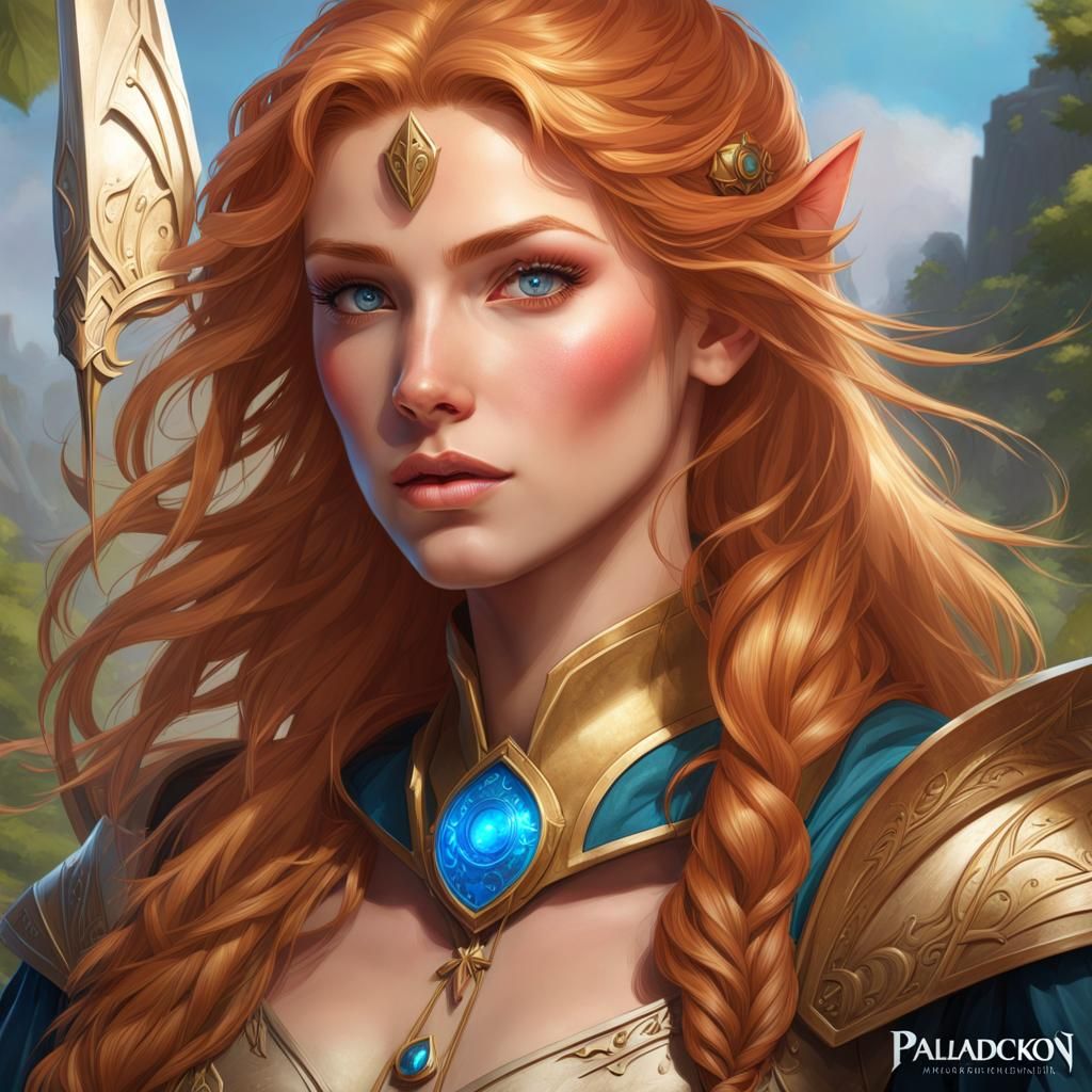 23-year-old, strawberry blonde hair, blue eyes, paladin, wood elf - AI ...