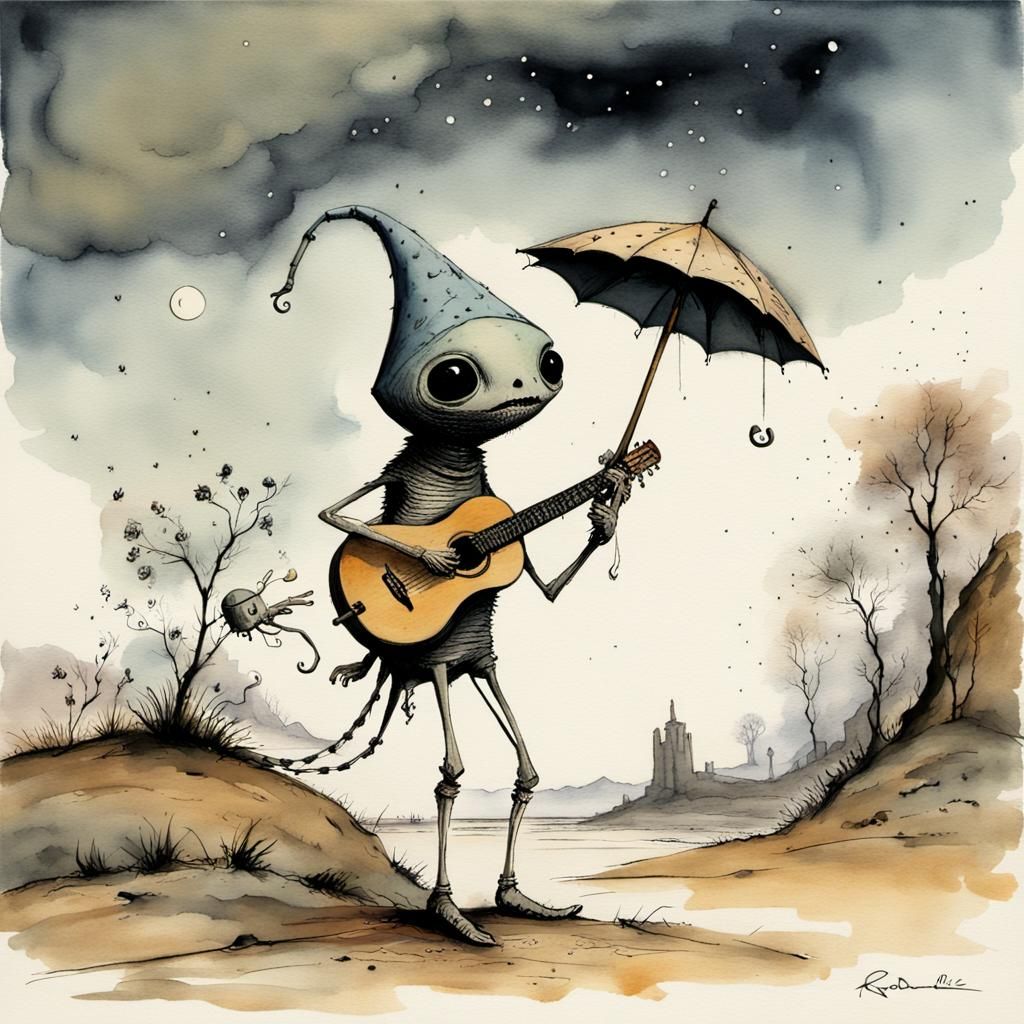 Alien musician - AI Generated Artwork - NightCafe Creator