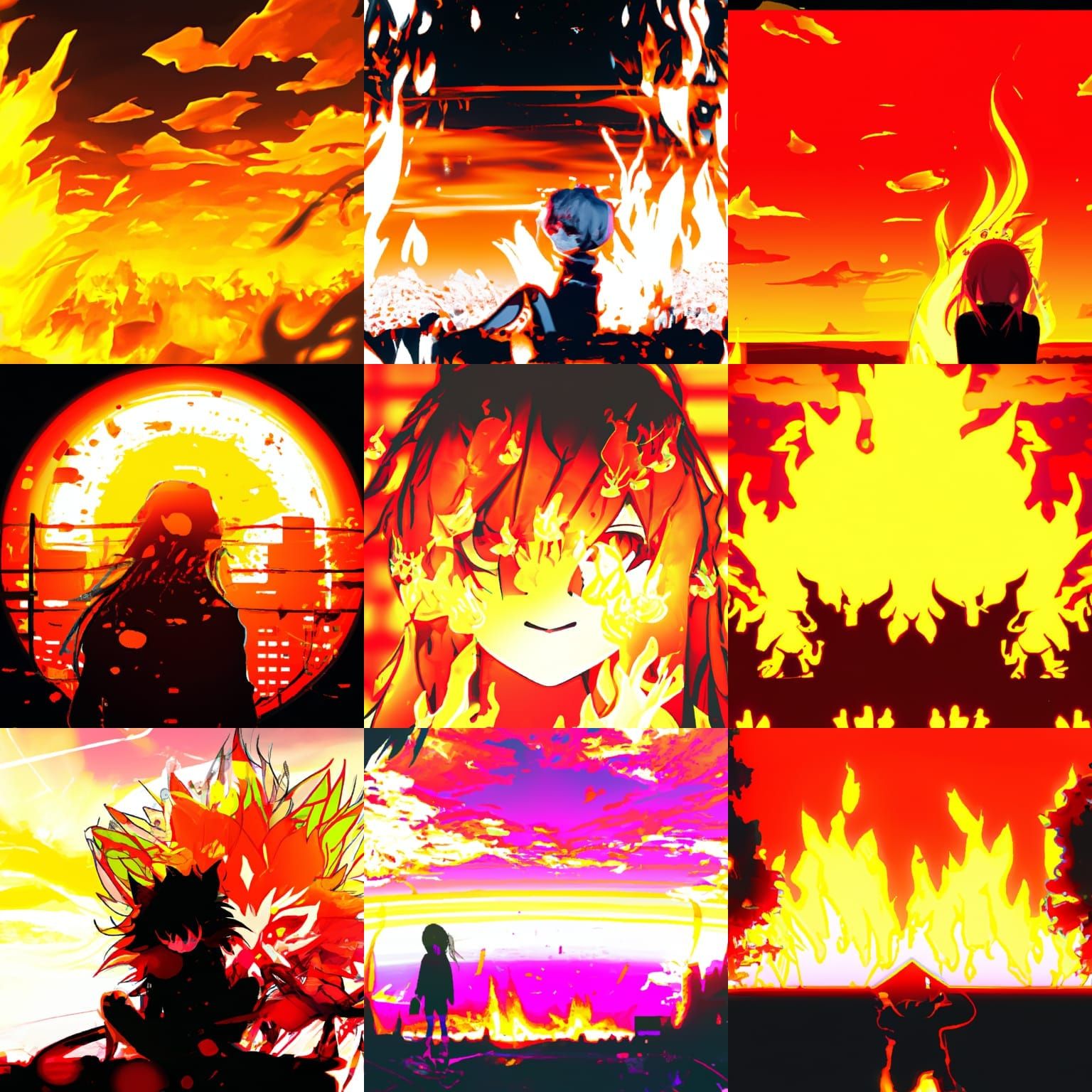 gothic art firey fire twilight heat wave anime auroracore dark academia ...