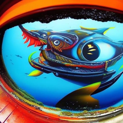 Fish-eye reflection - AI Generated Artwork - NightCafe Creator