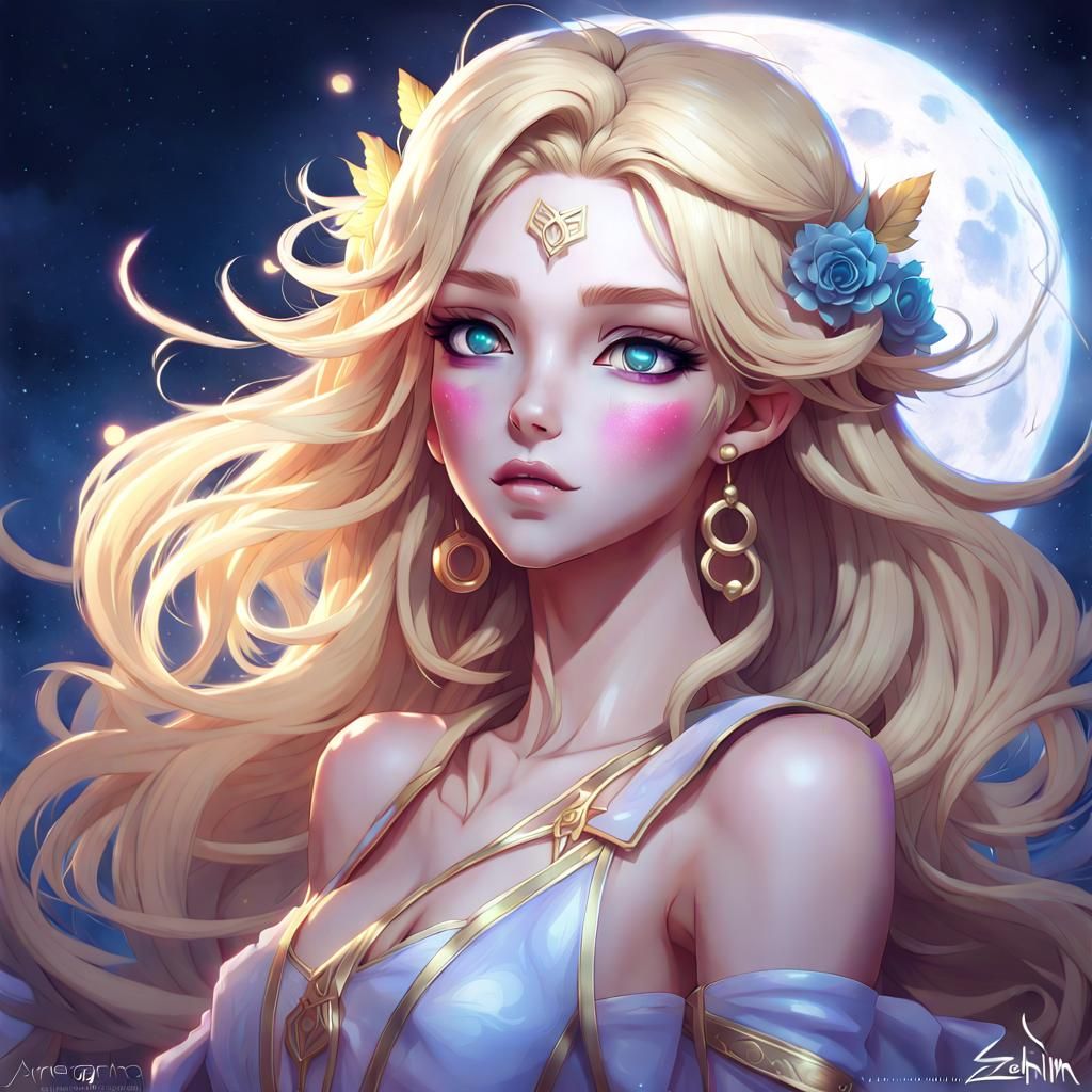 Beautiful Moon Goddess - AI Generated Artwork - NightCafe Creator