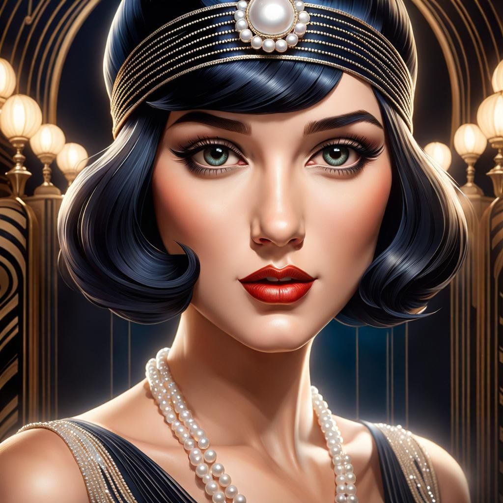 1920s flapper girl pinup - AI Generated Artwork - NightCafe Creator