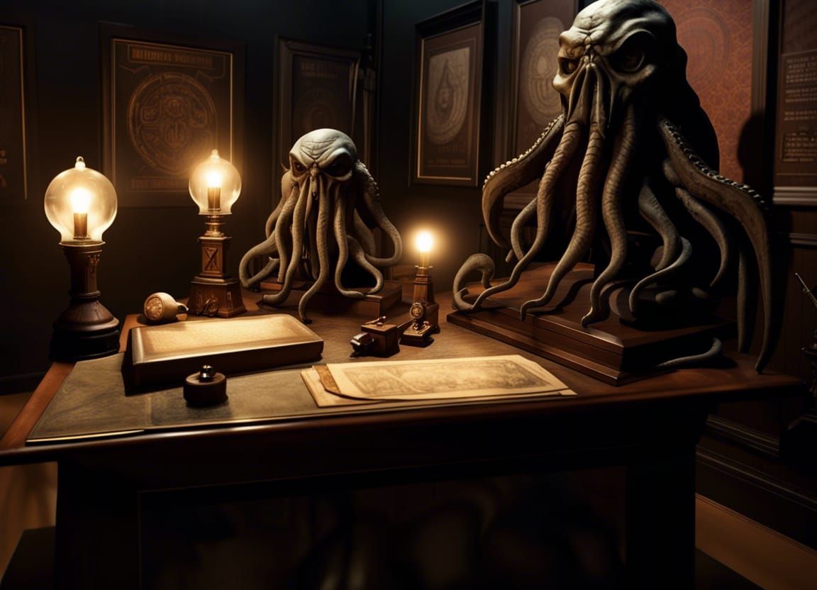 Miskatonic University Museum of Cthulhu and other Eldritch Demon artefacts - AI Generated ...