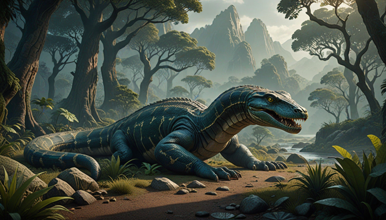 Historic Snake Comparison: Titanoboa and Vasuki In... - AI Art