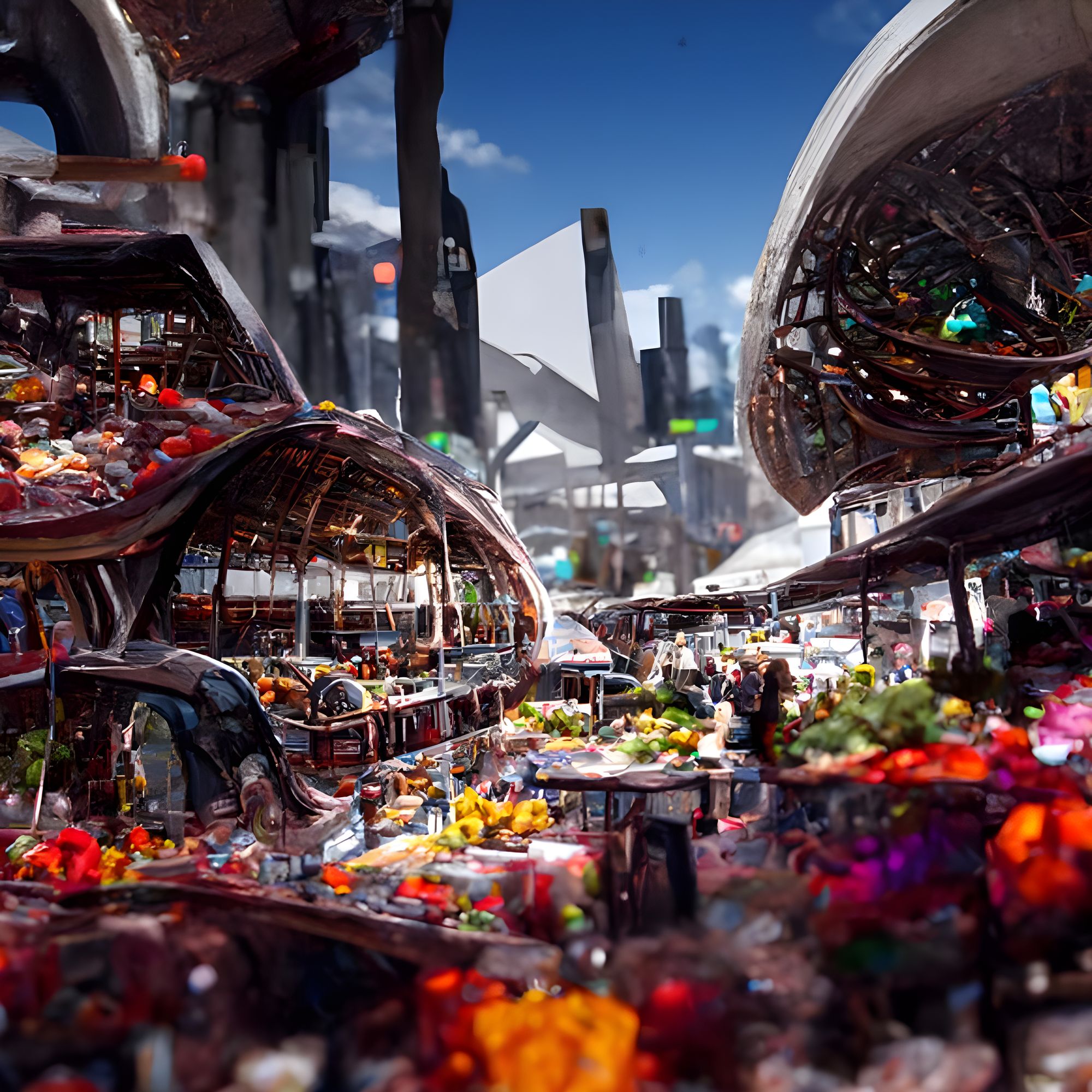 Solarpunk City Market : r/nightcafe