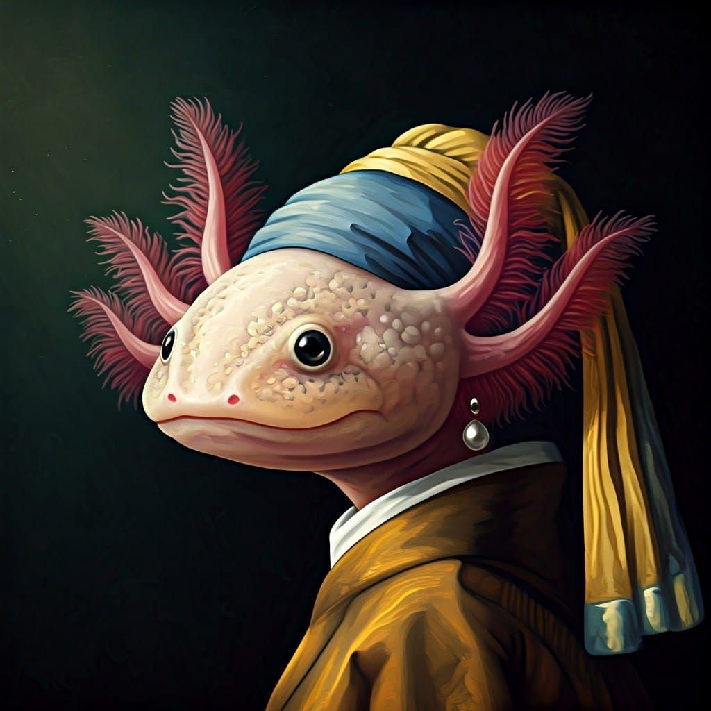 Axolotl With A Pearl Earring - Axolotl With A Pearl Earring