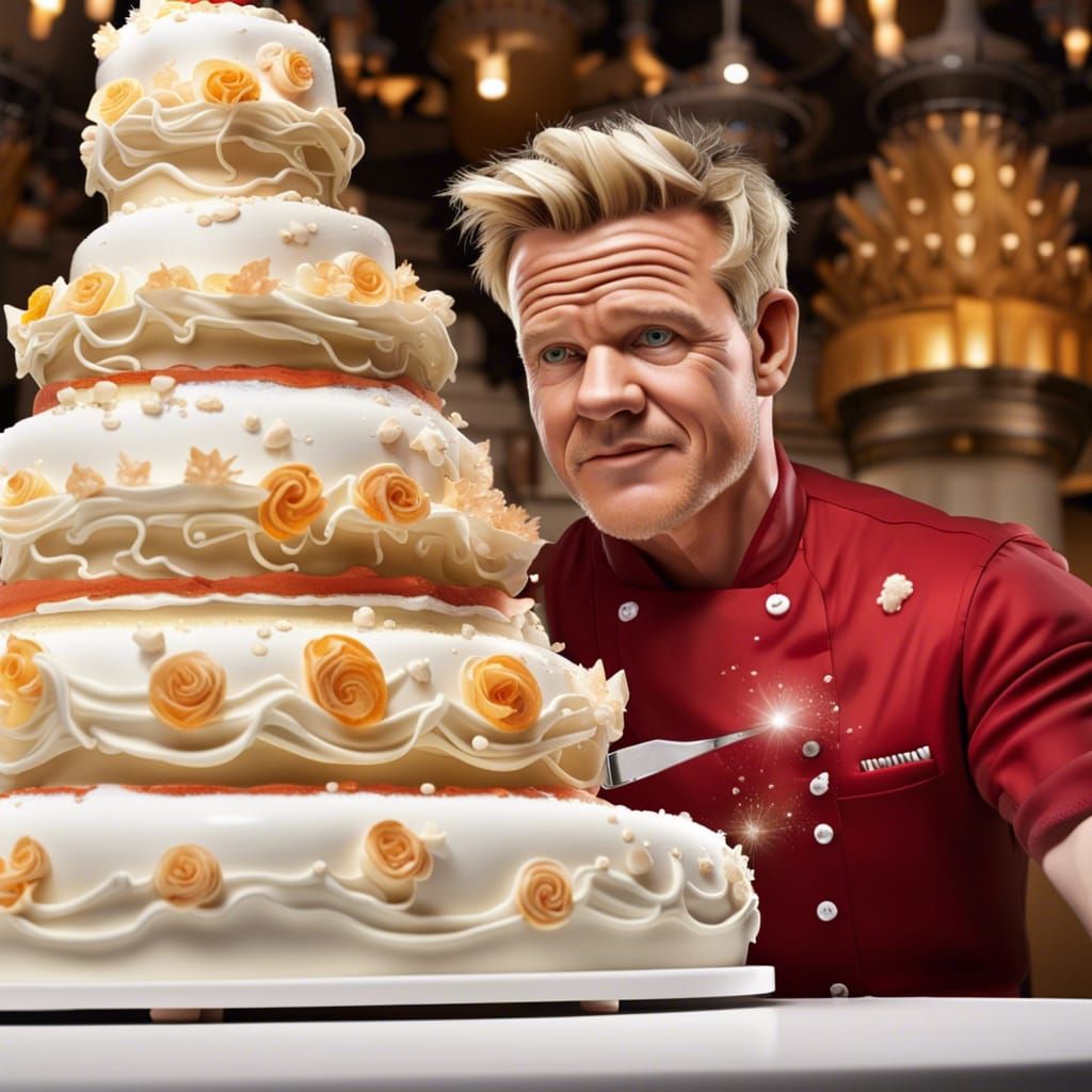 A spectacular wedding cake by chef Ramsay - AI Generated Artwork ...