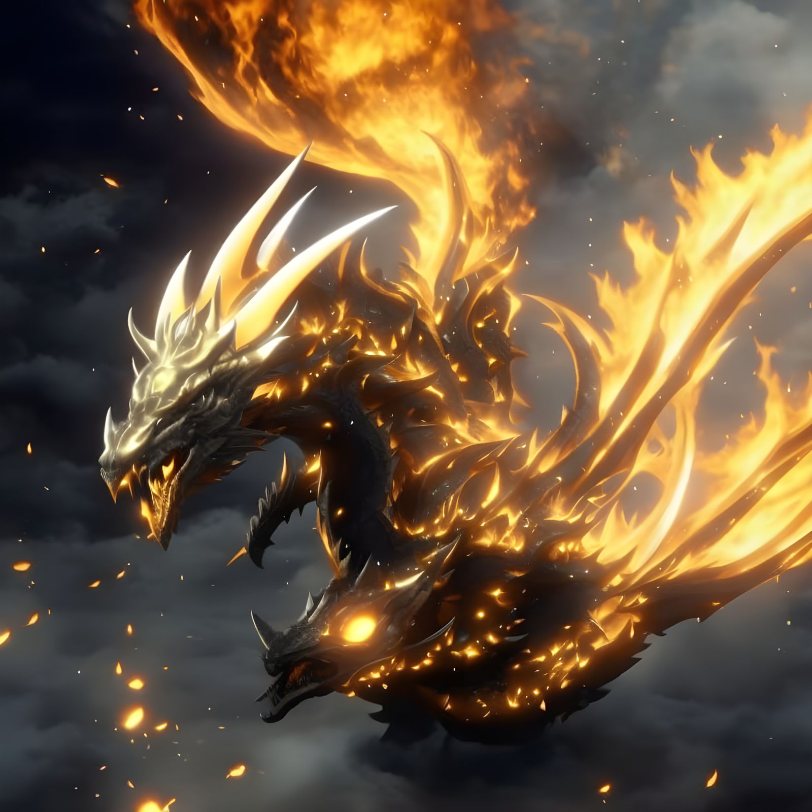 Divinity Flame-gold dragon - AI Generated Artwork - NightCafe Creator