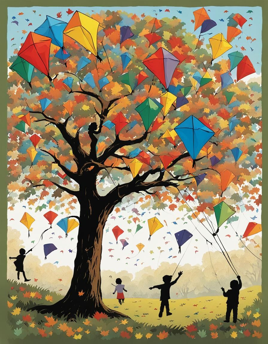 The kite-eating tree - AI Generated Artwork - NightCafe Creator