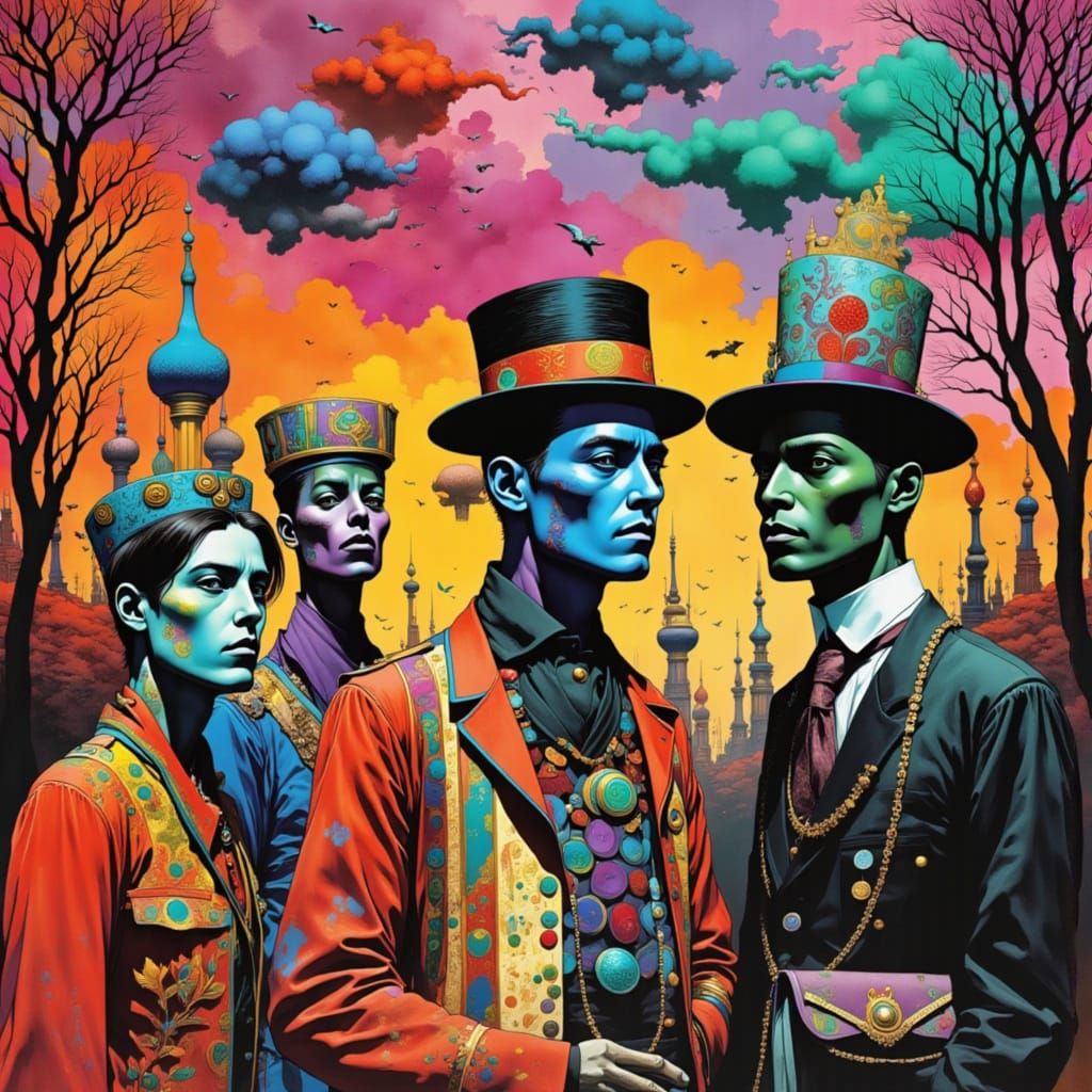 A vibrant diverse cast of eccentric characters in a fantastical ...