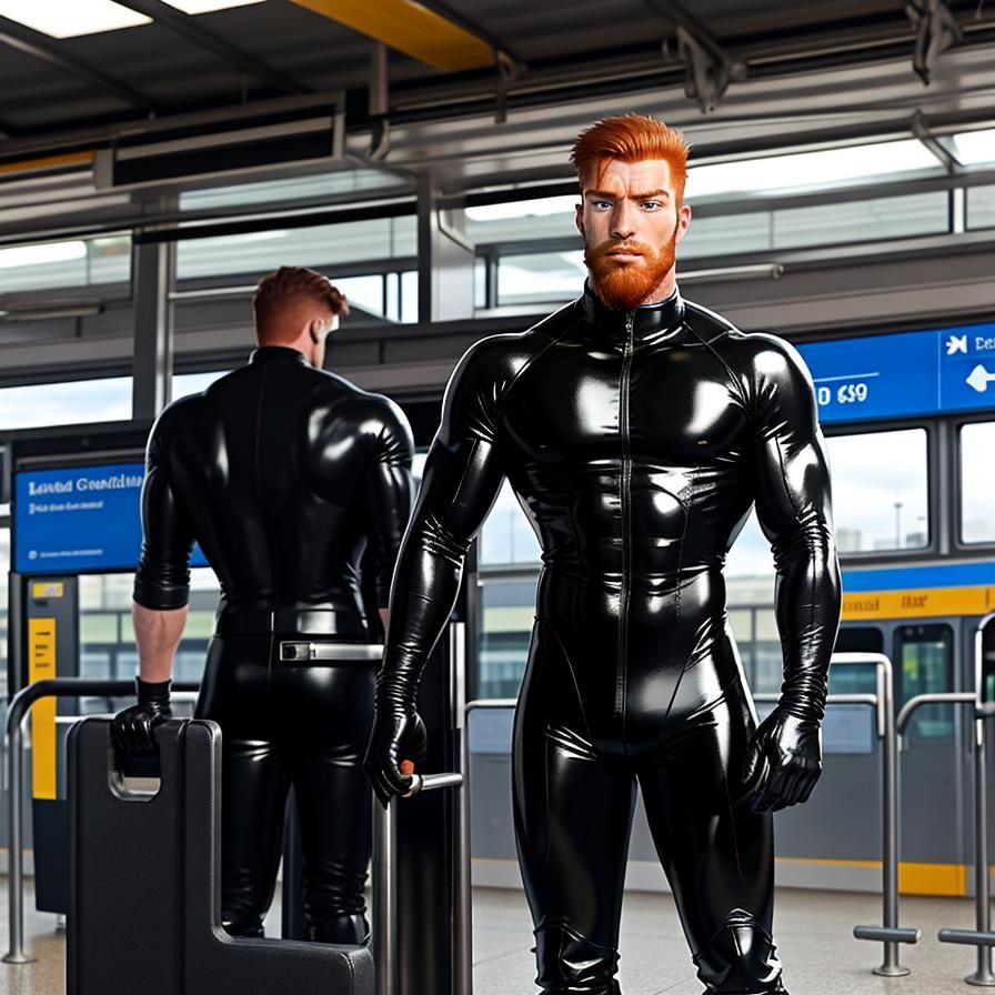 Ginger in rubber at the bus station - AI Generated Artwork - NightCafe ...