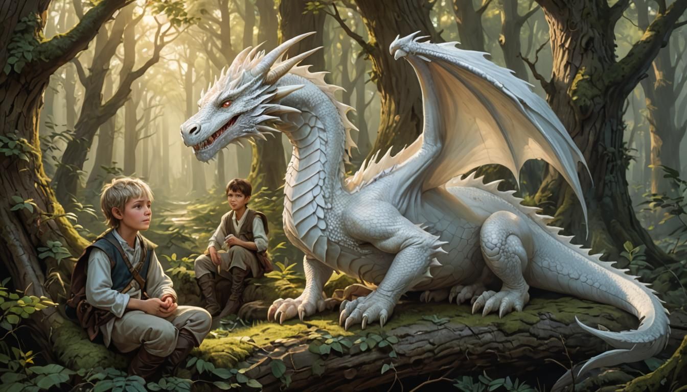 Atreju an native boy, Bastian and Fuchur - AI Generated Artwork ...