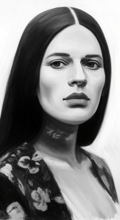 Impasto Portrait in Response to Picasso's Olga - AI Art