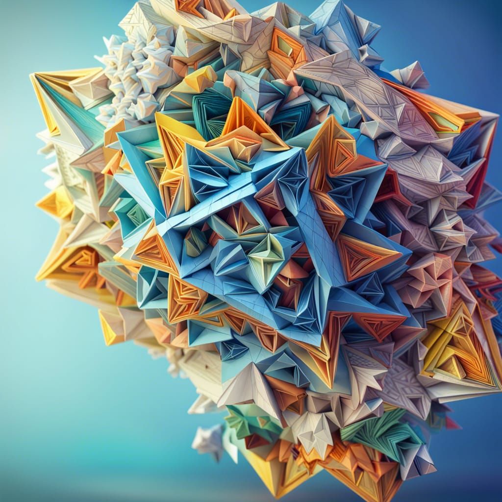 extremely detailed complex "Stargaze of Origami", a breathtaking epic ...