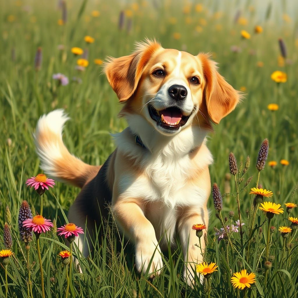Cute Golden Retriever Beagle Mix - Whimsical Golden Retrieve...