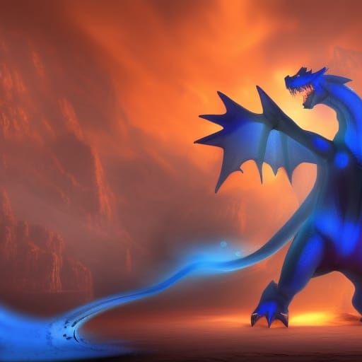 water charizard colour blue - AI Generated Artwork - NightCafe Creator