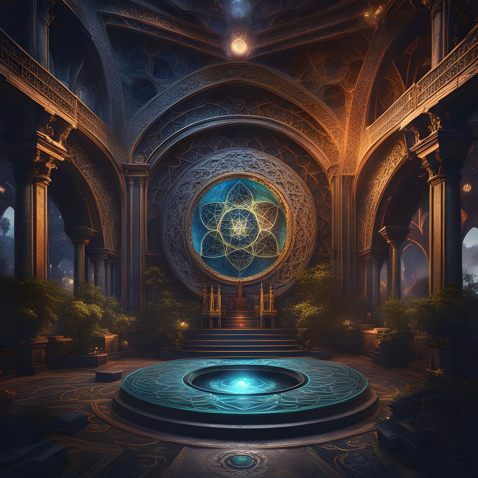 The temple of Sacred geometry - AI Generated Artwork - NightCafe Creator