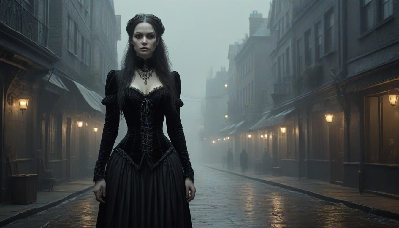 Ethereal Victorian Siren Encountering Lovecraftian... - AI Art