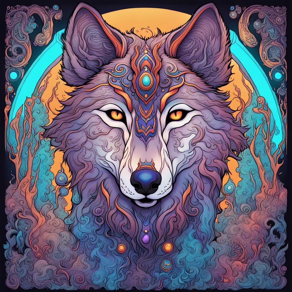 Blacklight Wolf - AI Generated Artwork - NightCafe Creator