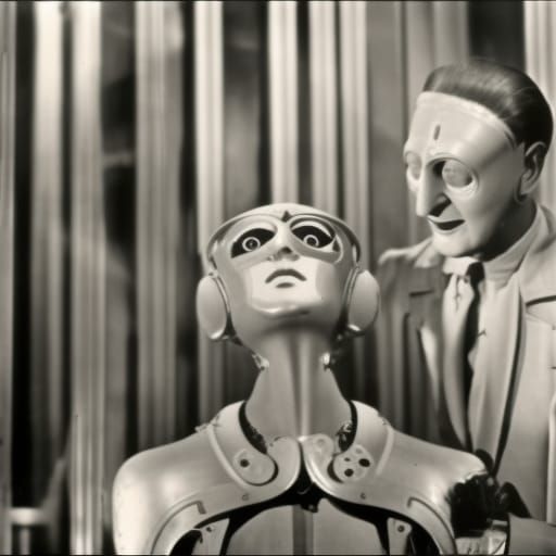 In Fritz Lang's Metropolis, Rotwang, the mad scientist, laughs ...