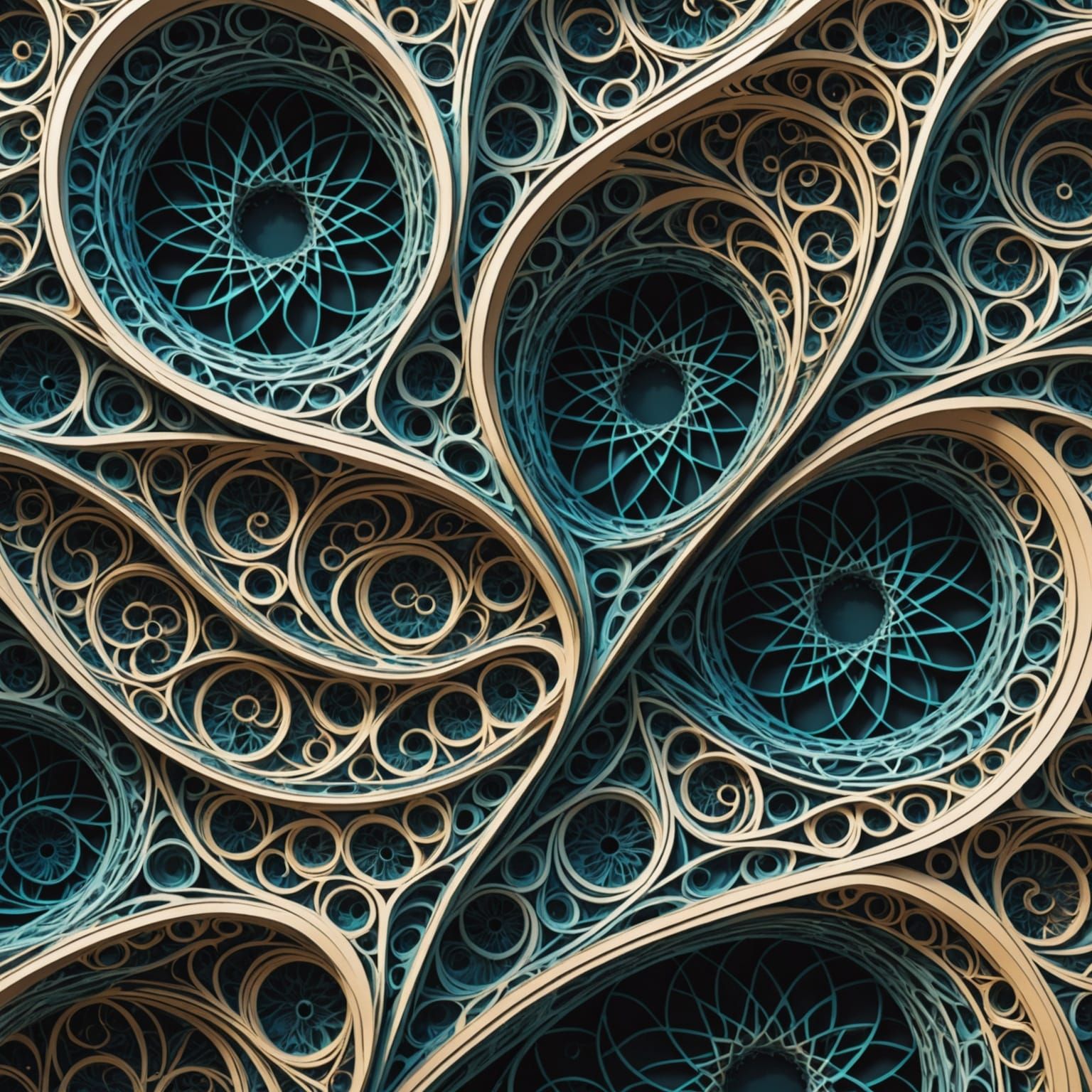 Fractal Unity in Vibrant Zentangle Colors - AI Art