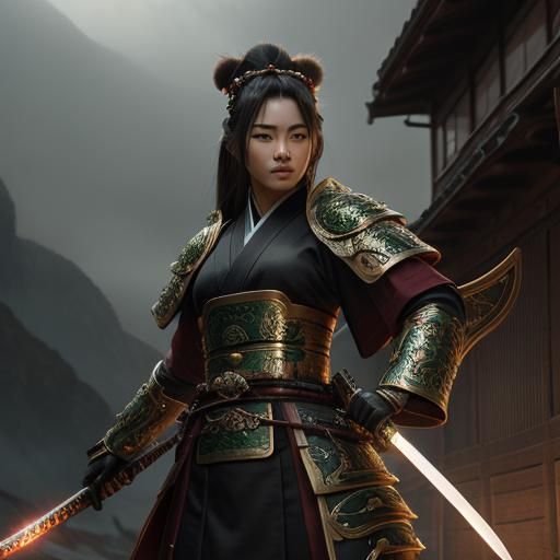 Jade Samurai Princess - AI Generated Artwork - NightCafe Creator