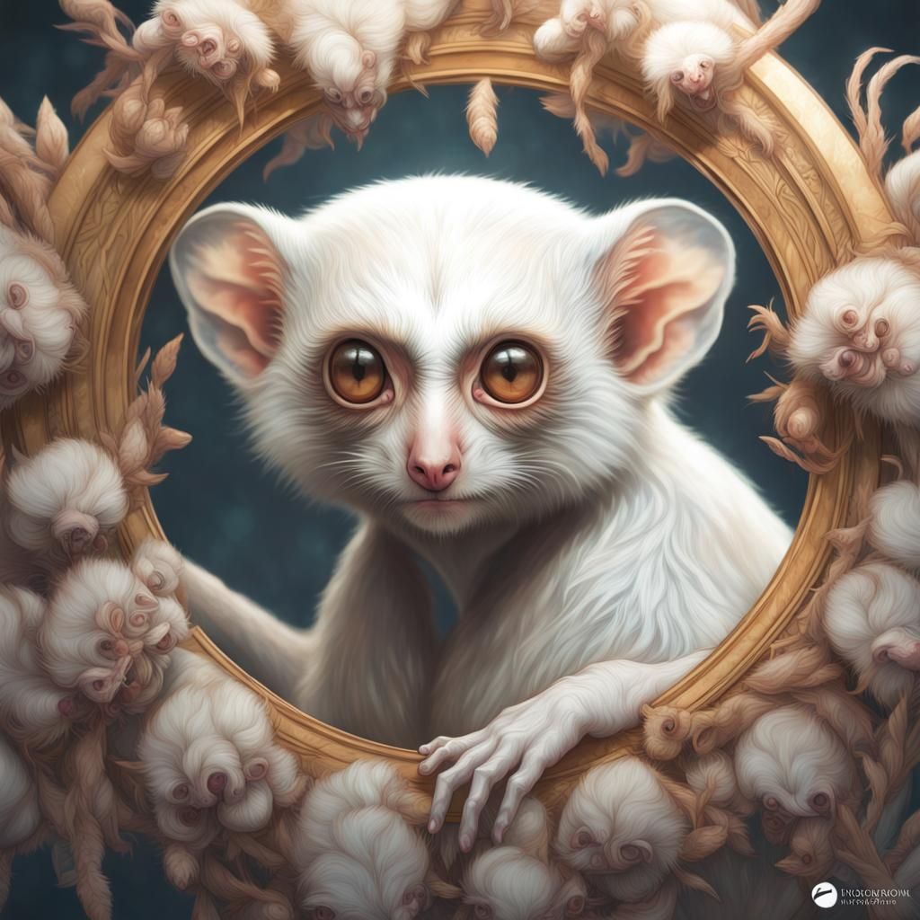 Albino Slow Loris - AI Generated Artwork - NightCafe Creator