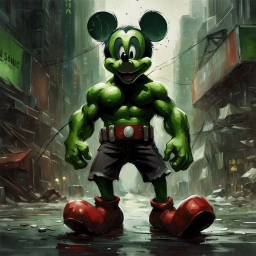 Mickey Hulk - AI for fun - AI Generated Artwork - NightCafe Creator