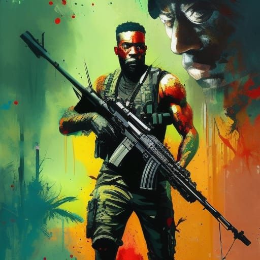 Insanity!!!! insane mad african-american male sniper!!! red mist ...