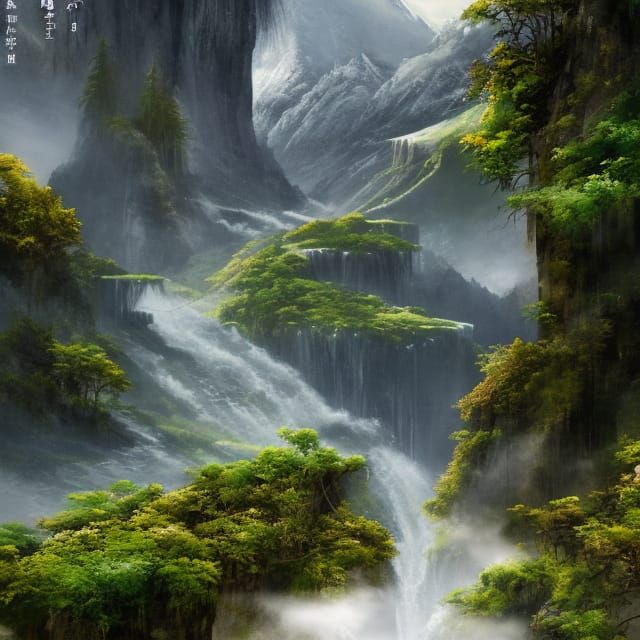 Chinese landscape - AI Generated Artwork - NightCafe Creator