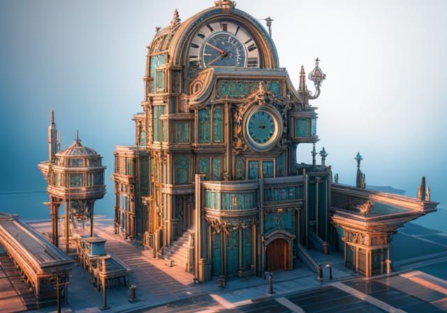 clockpunk, hyperdetailed intricately detailed, triadic colors, Unreal ...