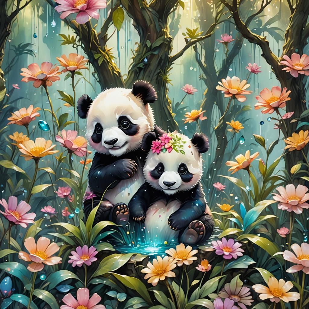 Chibi pandas - AI Generated Artwork - NightCafe Creator
