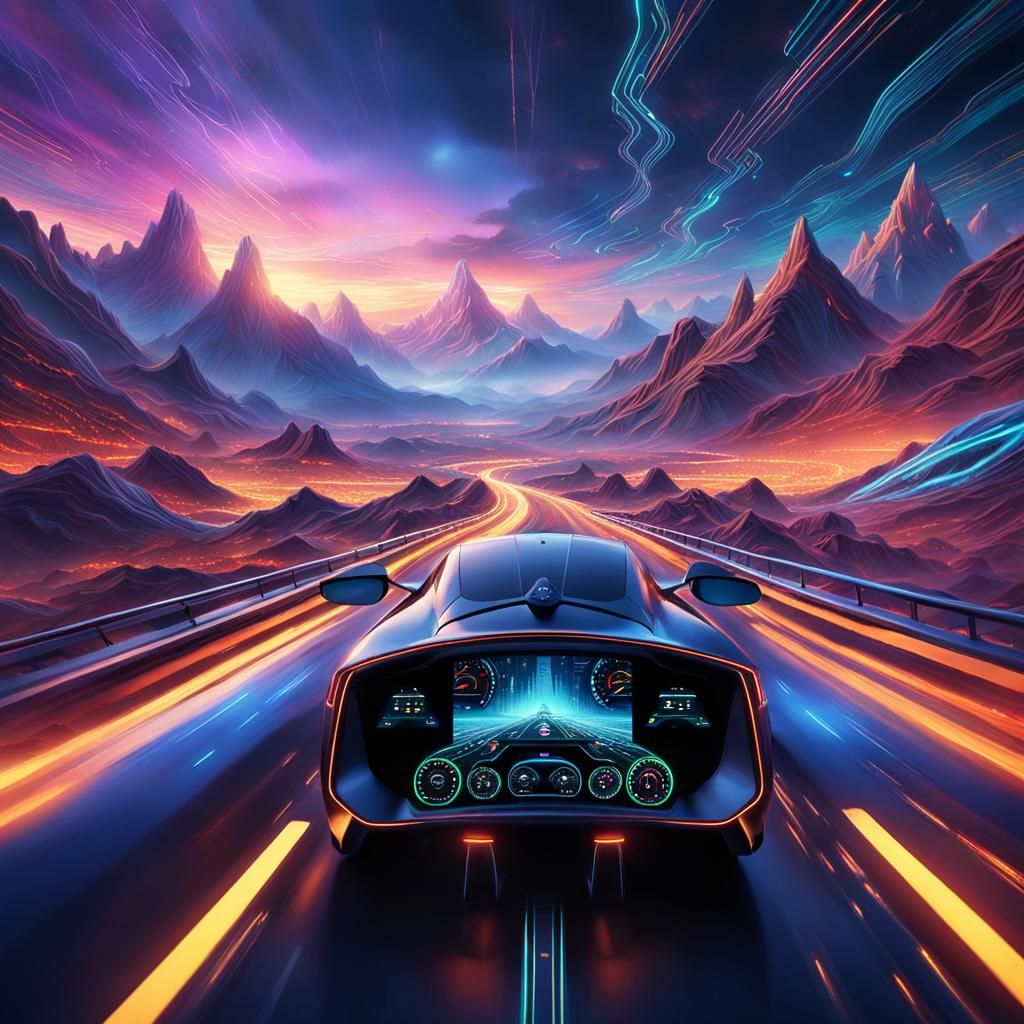 Fantastical Automotive Metropolis in Liquid Gold S... - AI Art