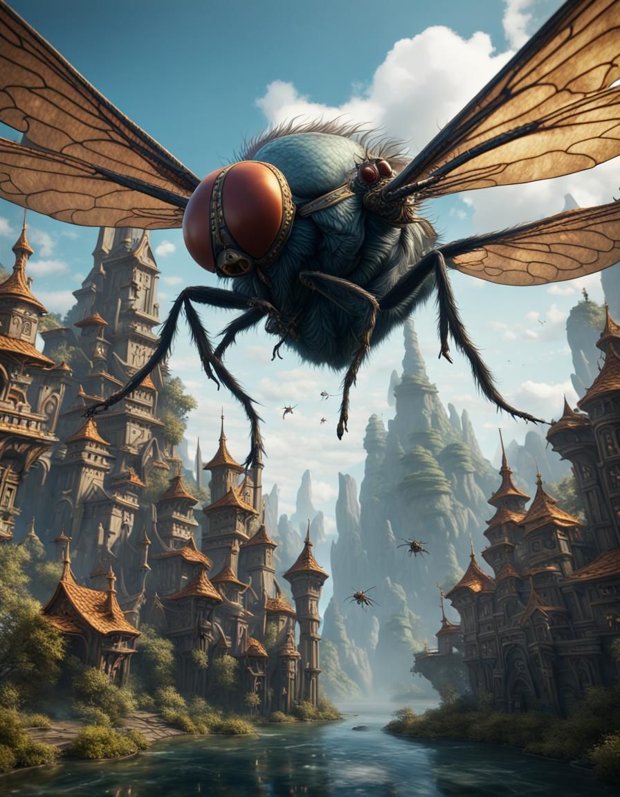 Giant fly - AI Generated Artwork - NightCafe Creator