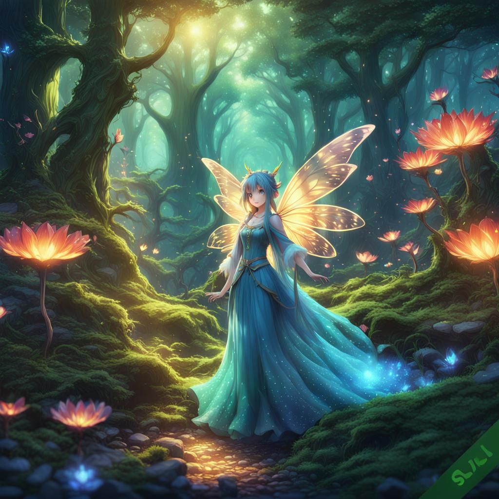 Radiant Forest Fairy - AI Generated Artwork - NightCafe Creator