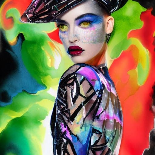 Futuristic Homosaurus Struts Down the Catwalk in B... - AI Art