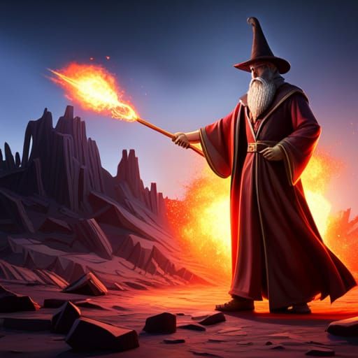 Fire wizard - AI Generated Artwork - NightCafe Creator