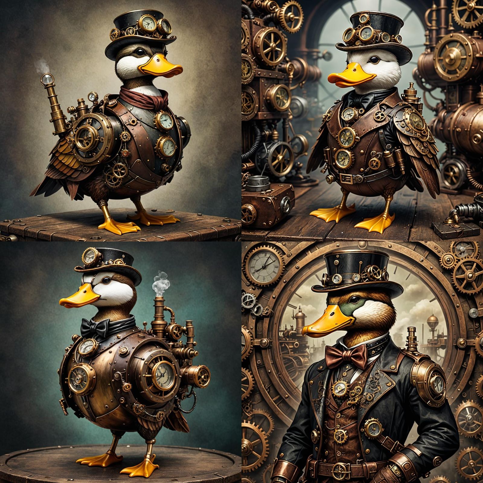 Steampunk duck - AI Generated Artwork - NightCafe Creator