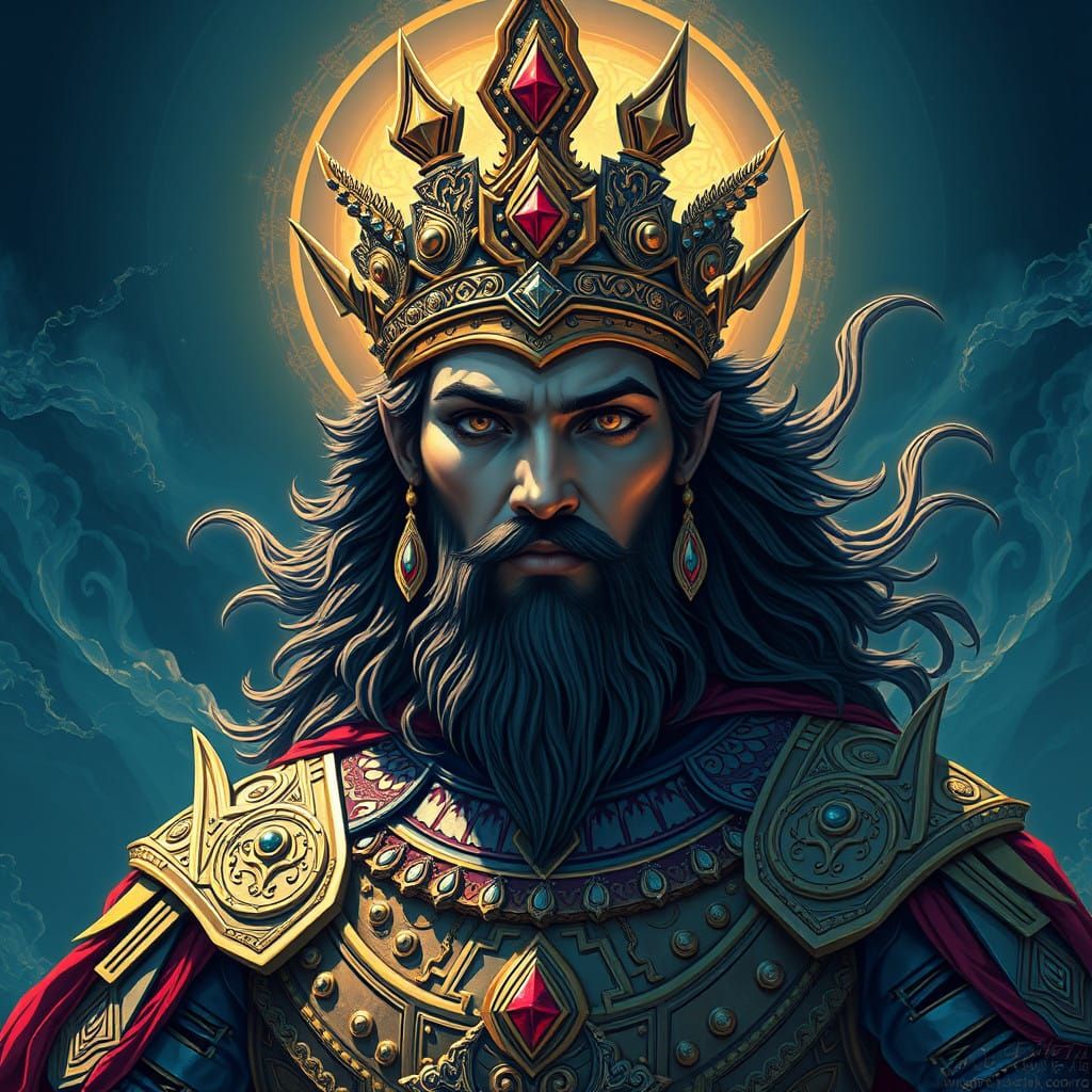 Asha Vahishta, Iranian Truth God, in Epic Hyper-Re... - AI Art