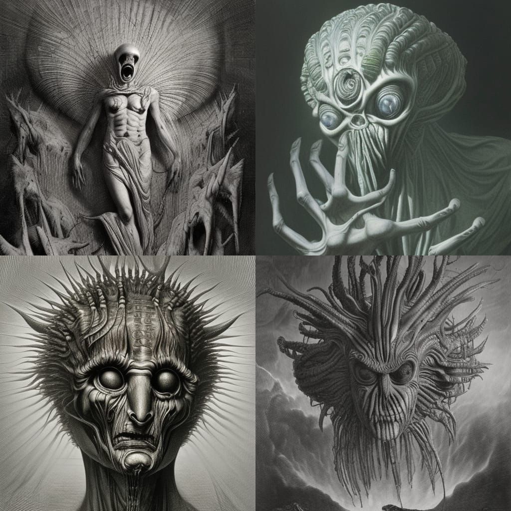 Alien Gods of Nightmares - AI Generated Artwork - NightCafe Creator