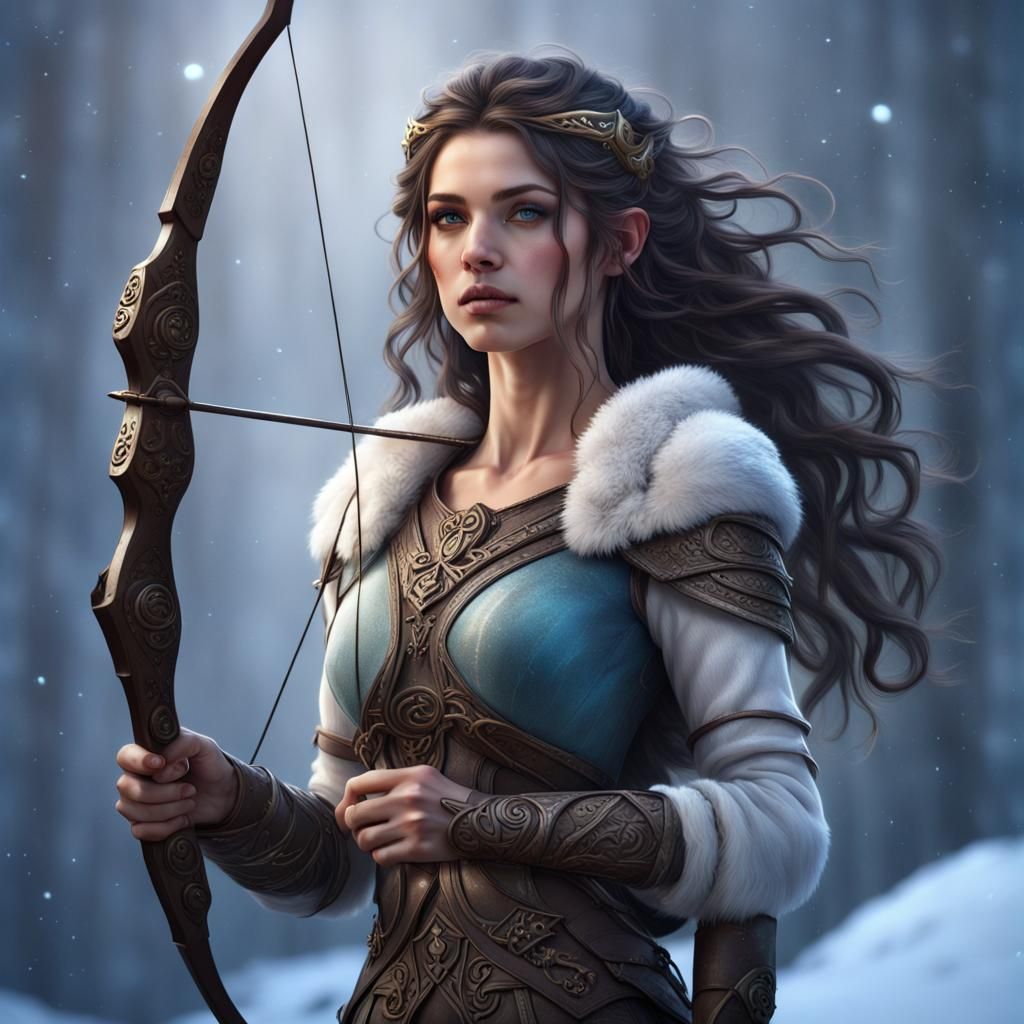 Archery, snow and stars - AI Generated Artwork - NightCafe Creator