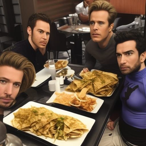 the avengers eating shawarma - AI Generated Artwork - NightCafe Creator